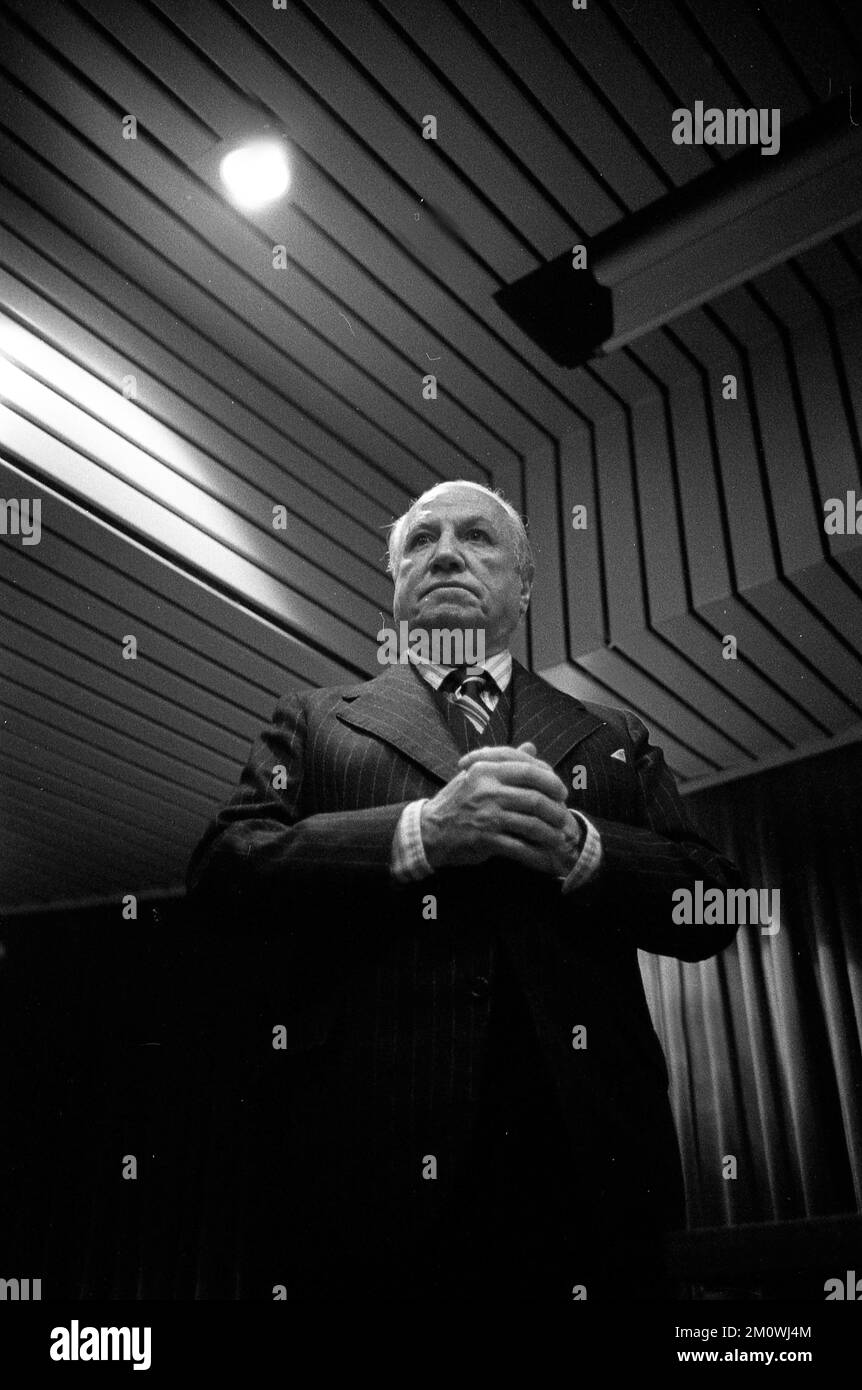 Argentine economist Raúl Prebisch, during a conference in Buenos Aires ...
