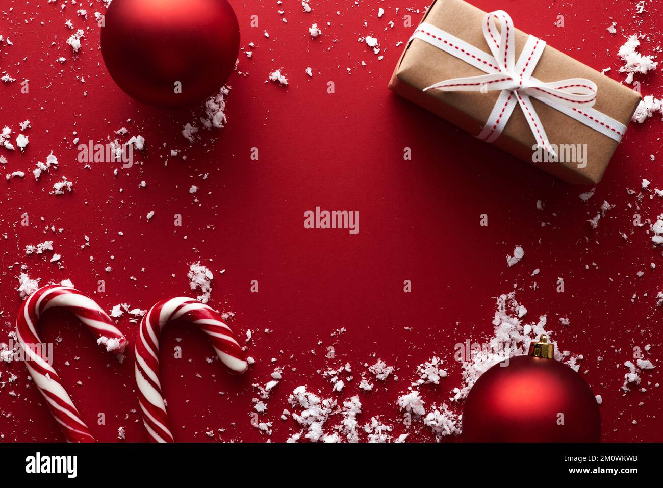 Christmas gift boxes wrapped kraft paper decorated ribbon bow and fir ...