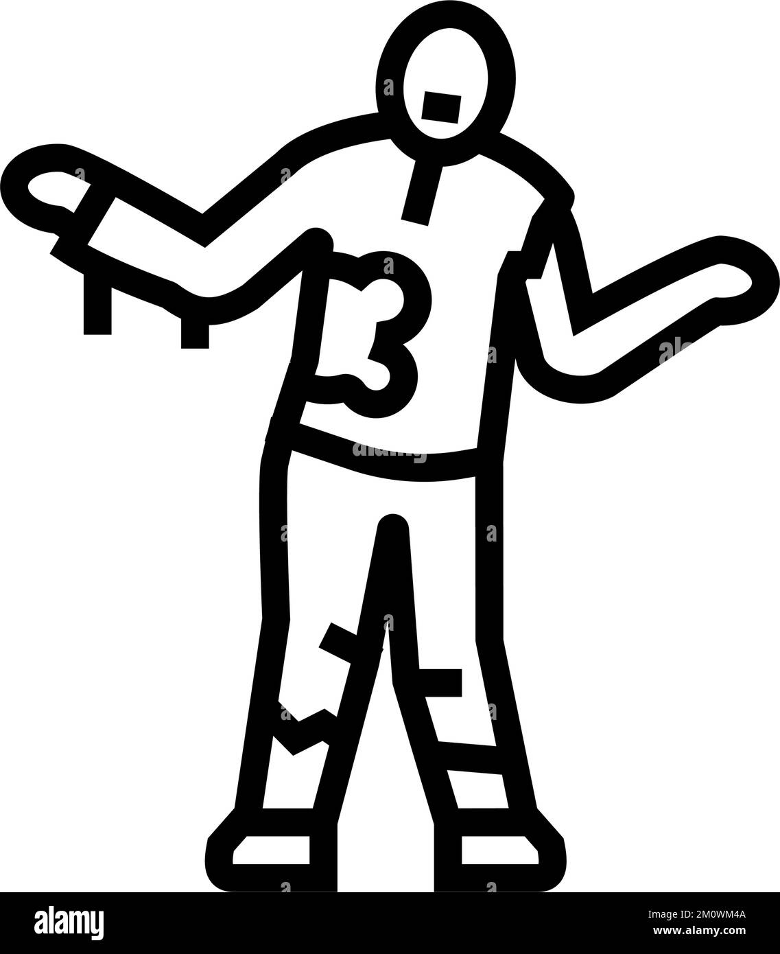 evil zombie line icon vector illustration Stock Vector Image & Art - Alamy