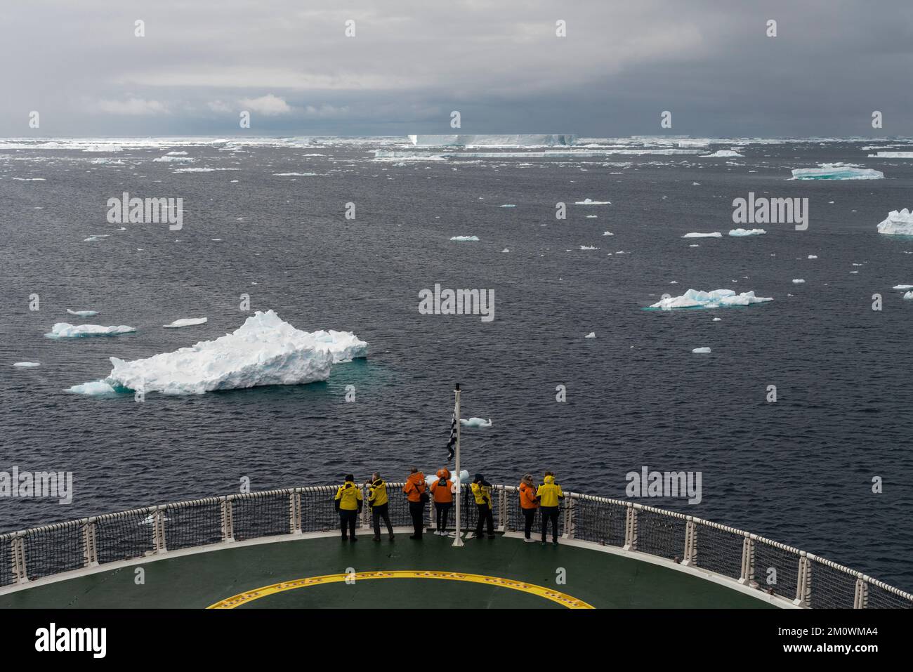 Expedition ship Le Commandant Charcot exploring the Larsen C ice shelf ...