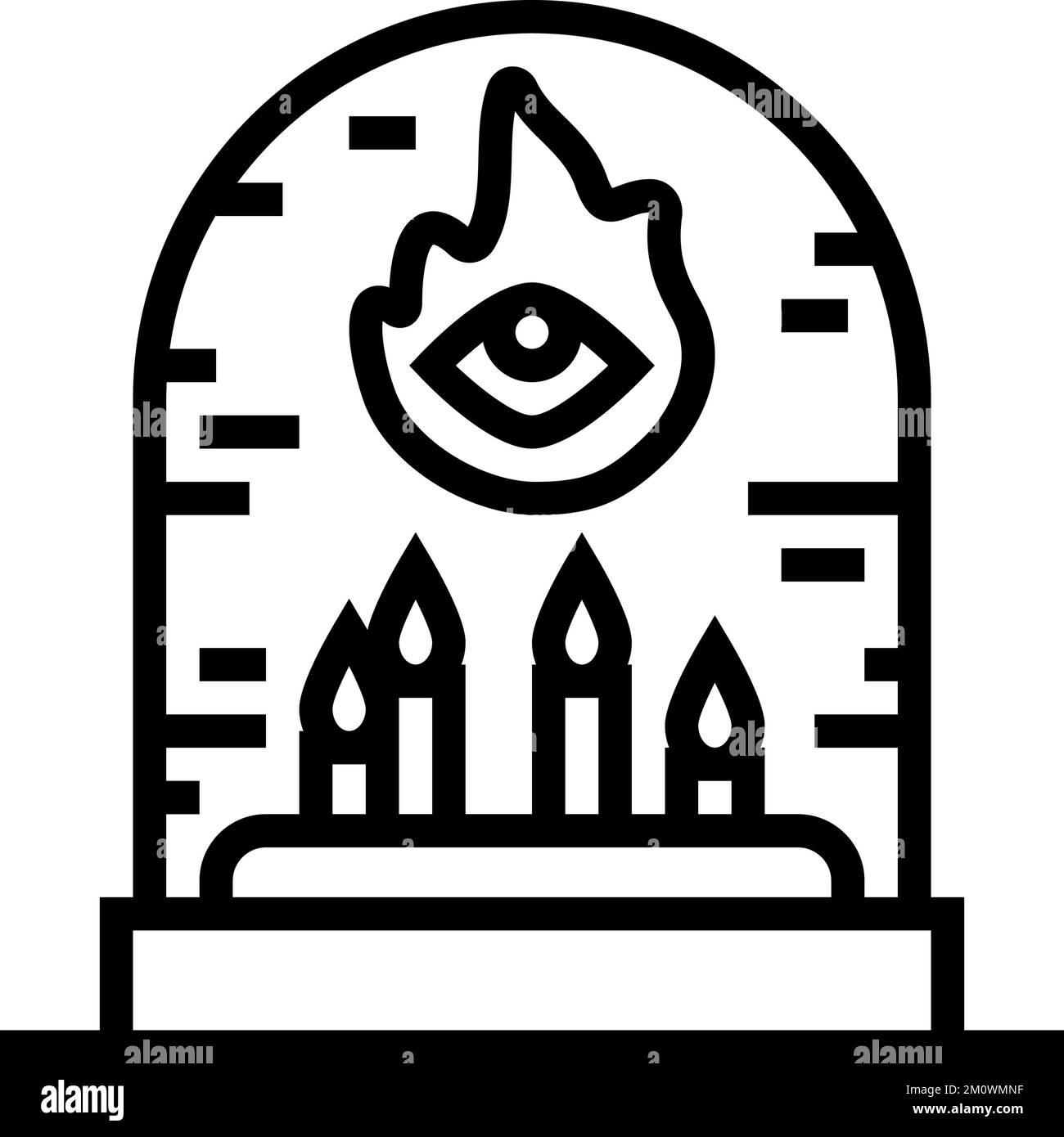 grave zombie horror line icon vector illustration Stock Vector Image ...