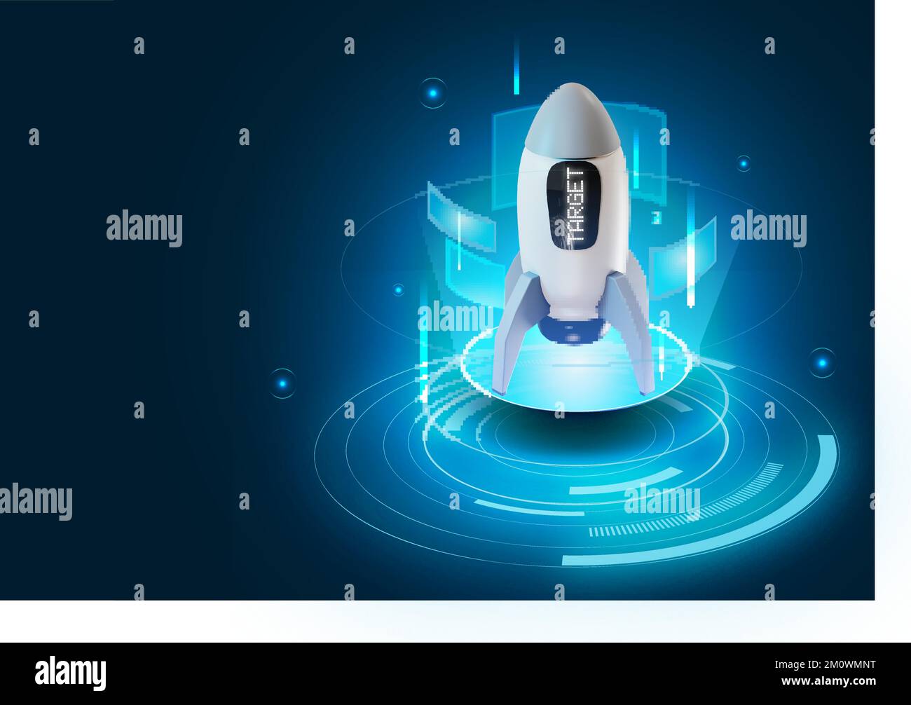 3D Rocket Launcher HUD Technology Futuristic - 3D Render Stock Vector ...