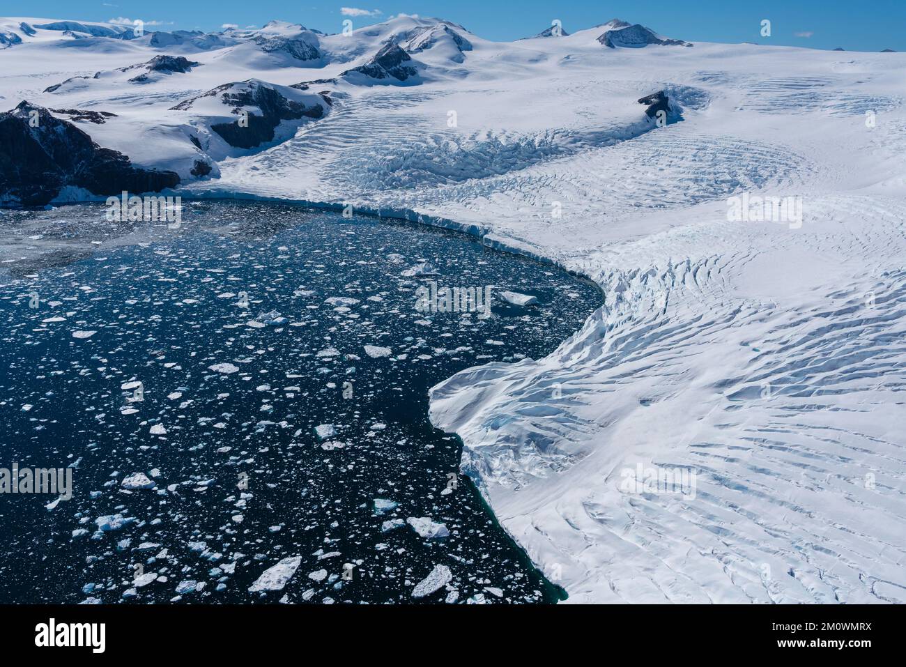Aerial view of Larsen Inlet glacier, Weddell Sea, Antarctica Stock ...