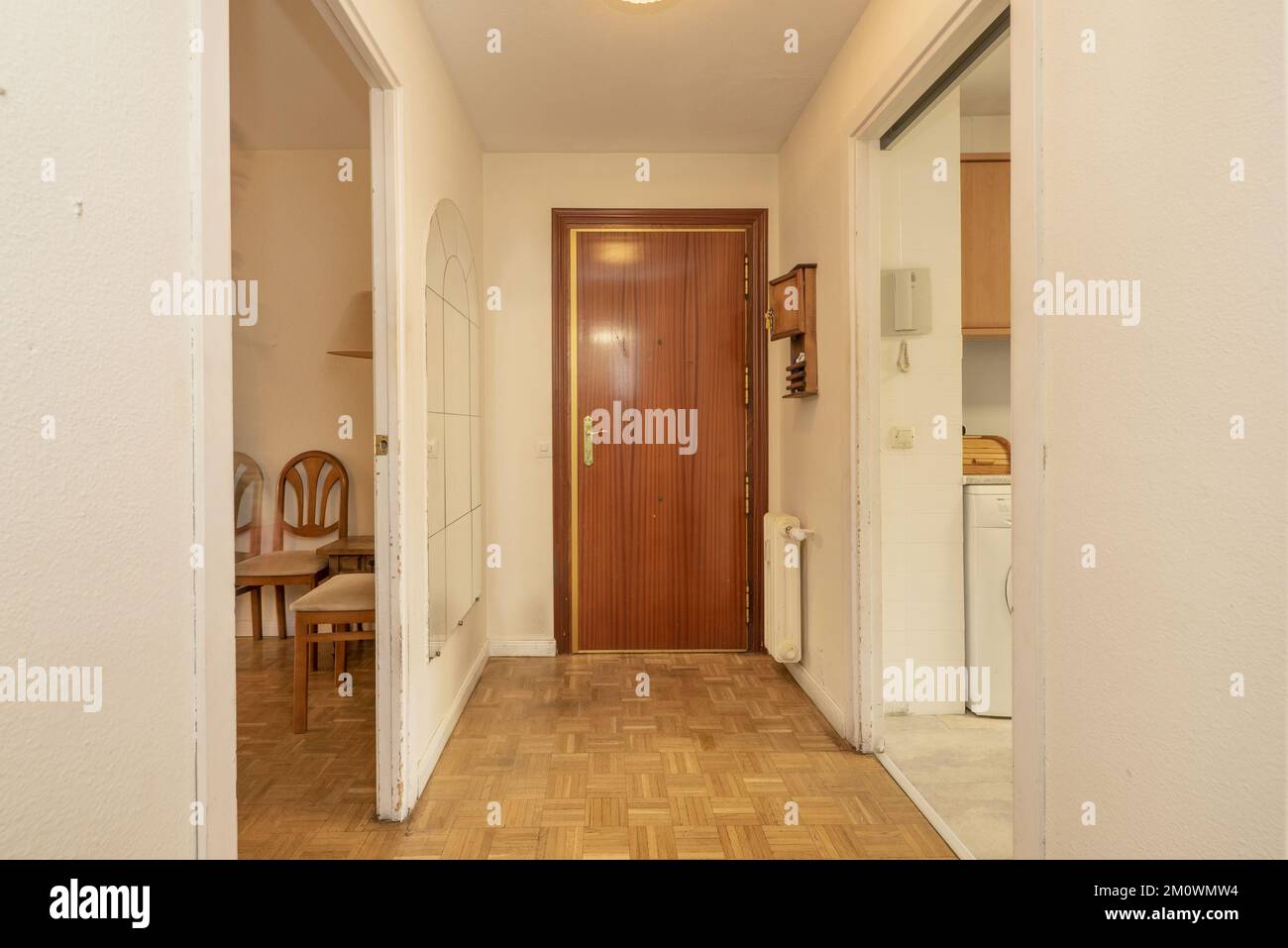 Entrance hall and housing distributor with armored access door, and ...