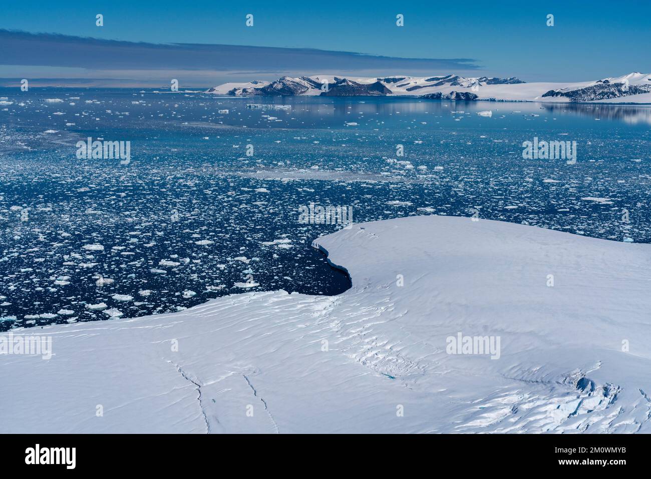 Aerial view of Larsen Inlet glacier, Weddell Sea, Antarctica Stock ...