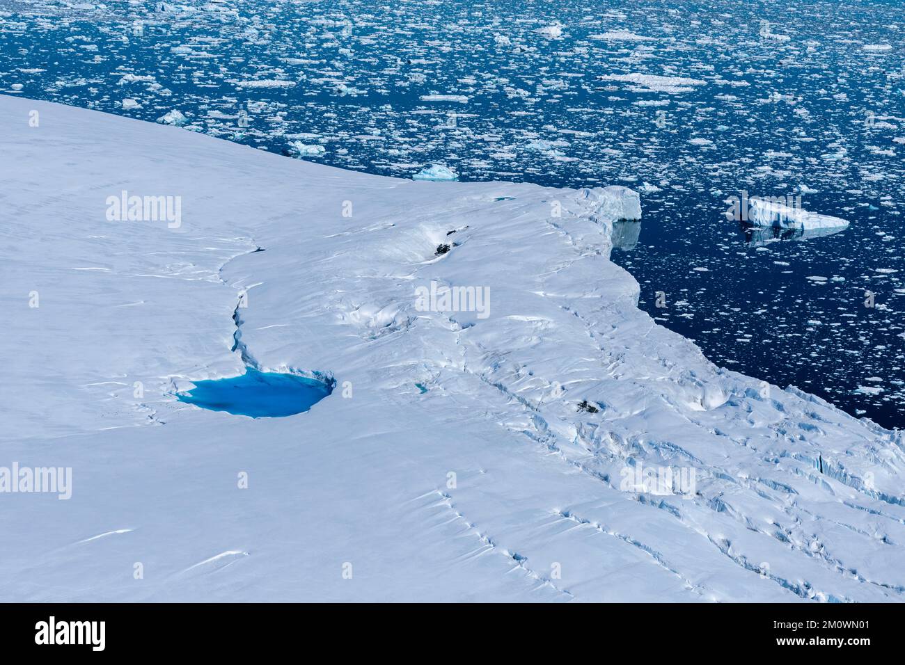 Aerial view of Larsen Inlet glacier, Weddell Sea, Antarctica Stock ...