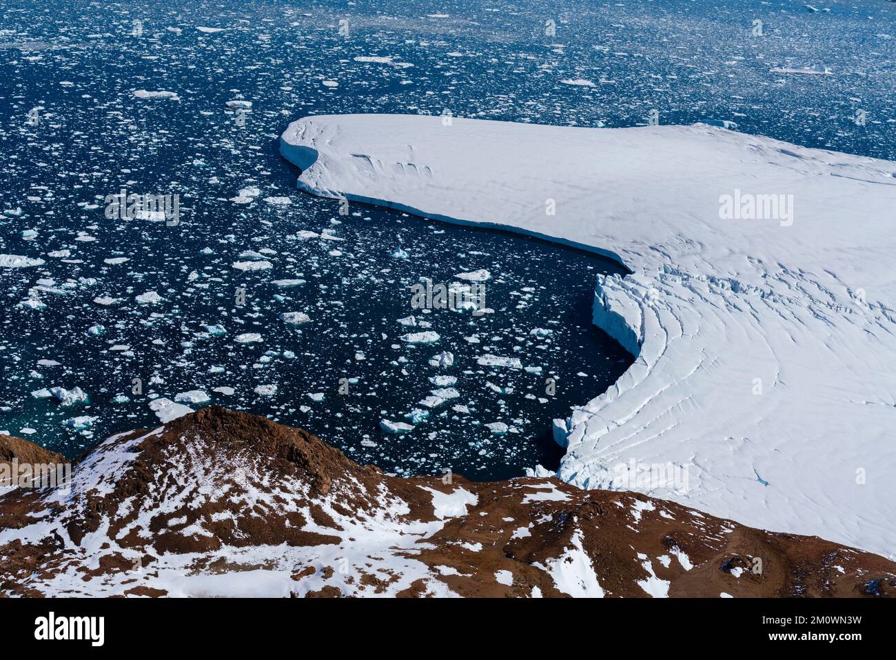 Aerial view of Larsen Inlet glacier, Weddell Sea, Antarctica Stock ...