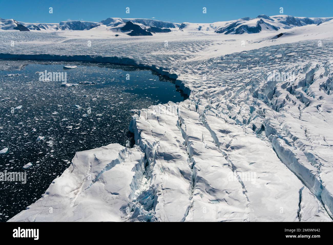 Aerial view of Larsen Inlet glacier, Weddell Sea, Antarctica Stock ...
