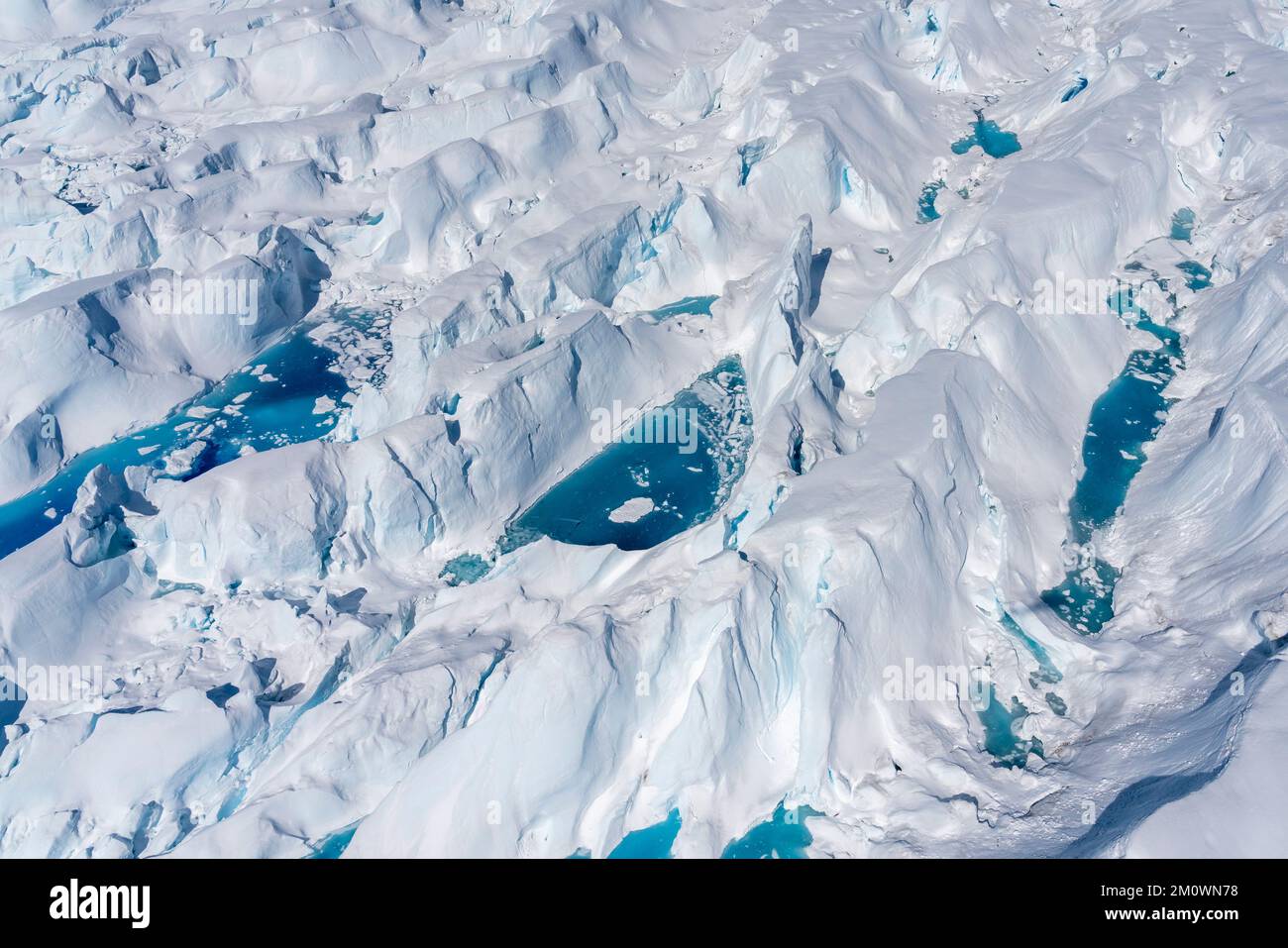 Aerial view of Larsen Inlet glacier, Weddell Sea, Antarctica Stock ...