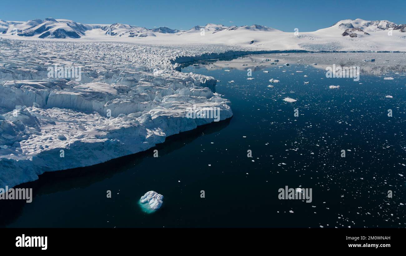 Aerial view of Larsen Inlet glacier, Weddell Sea, Antarctica Stock ...