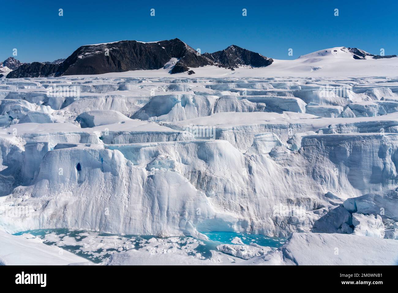 Aerial view of Larsen Inlet glacier, Weddell Sea, Antarctica Stock ...