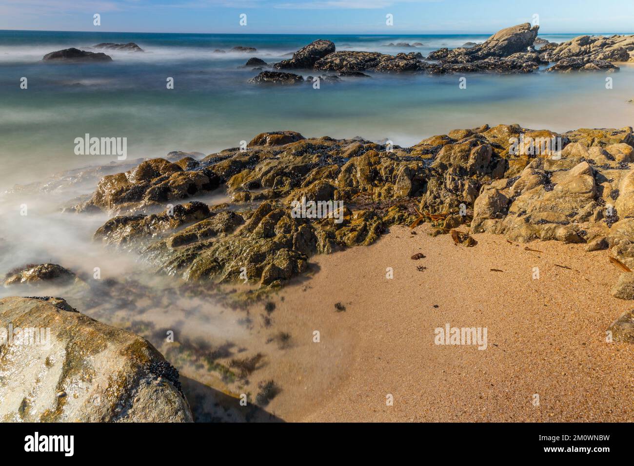 long exposure at the ocean in Povoa de Vazim, north of Portugal Stock ...