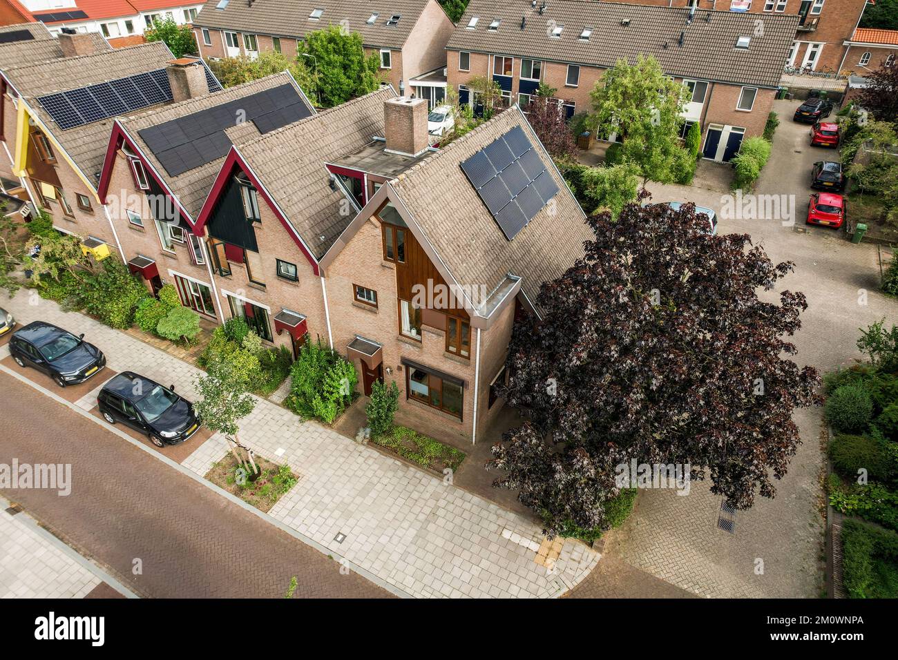 Panoramic view of high rise buildings and trees from height Stock Photo ...