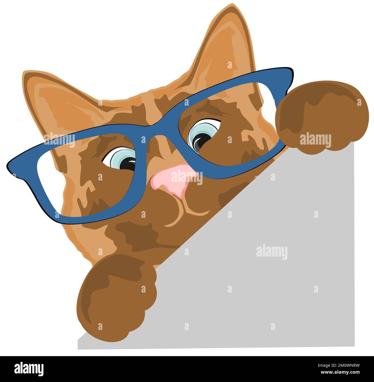 Cartoon cat with glasses hi-res stock photography and images - Alamy