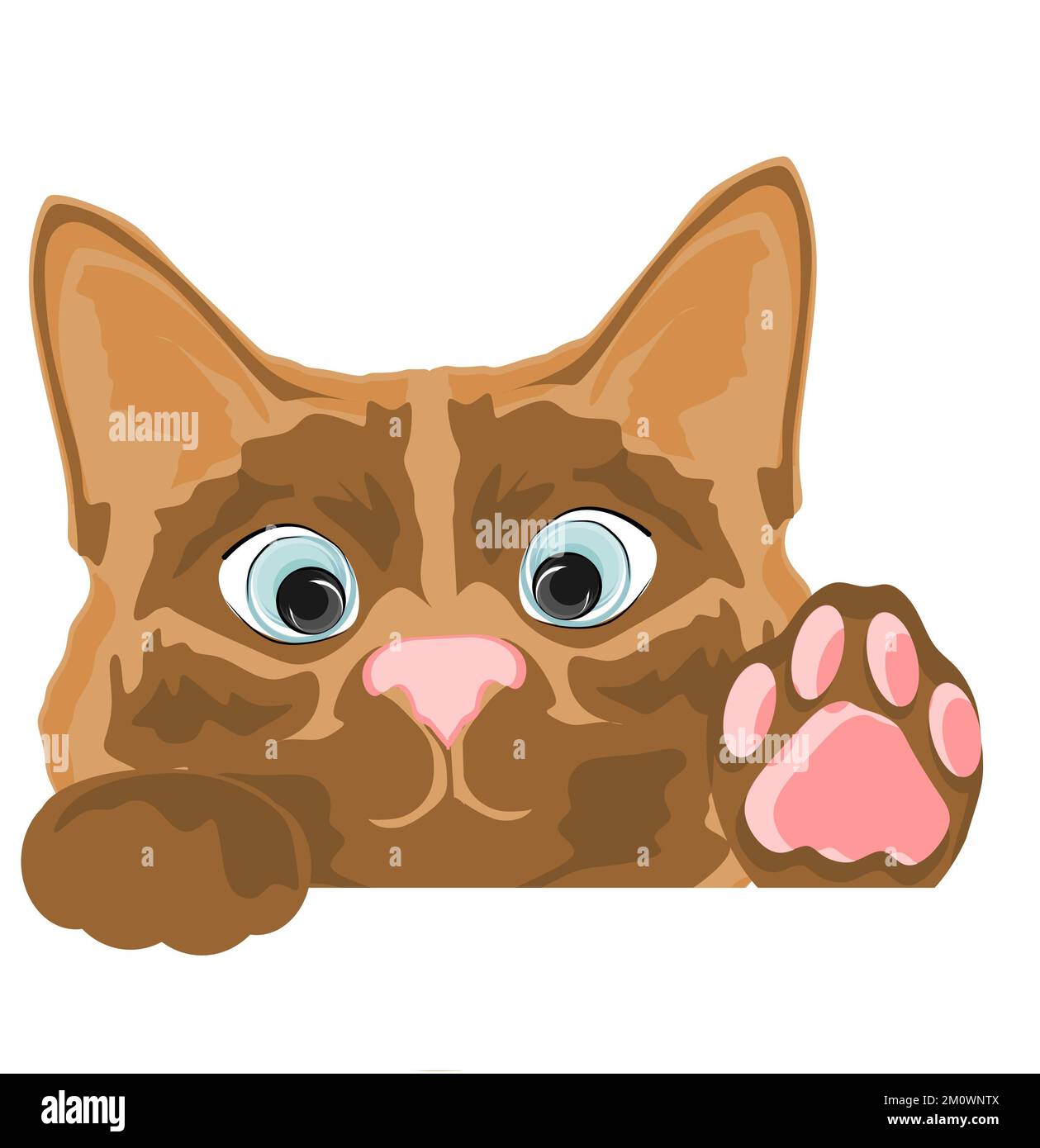 Cute Cat Say Hello Stock Photo Alamy
