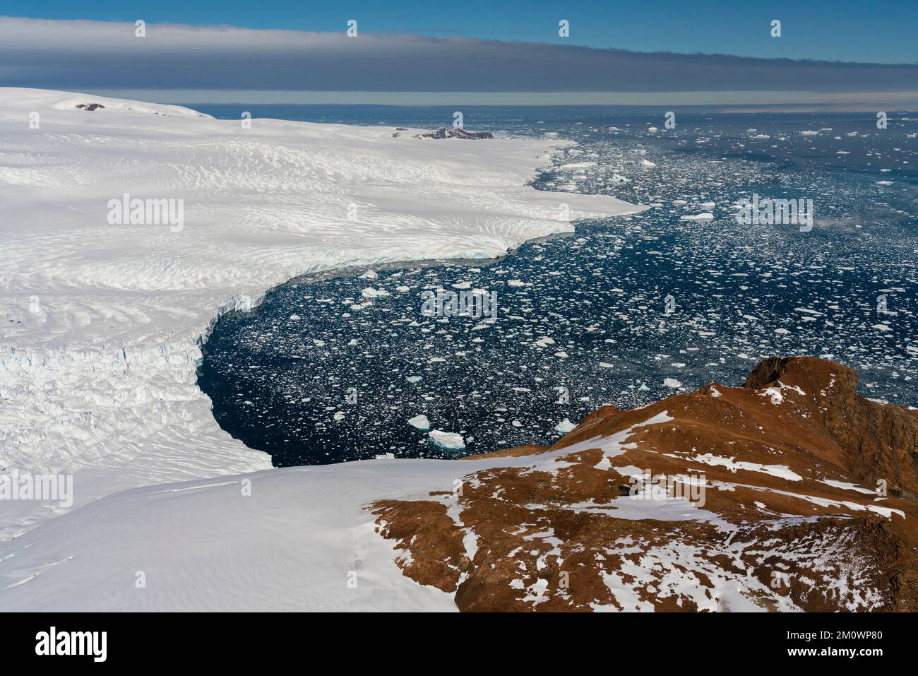 Aerial view of Larsen Inlet glacier, Weddell Sea, Antarctica Stock ...