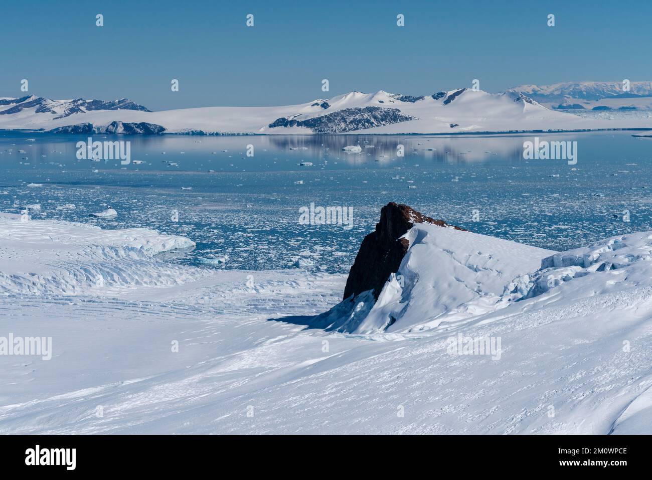 Aerial view of Larsen Inlet glacier, Weddell Sea, Antarctica Stock ...