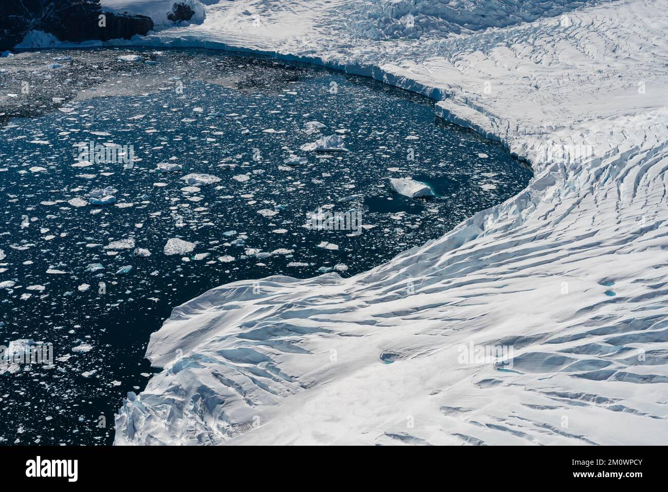 Aerial view of Larsen Inlet glacier, Weddell Sea, Antarctica Stock ...
