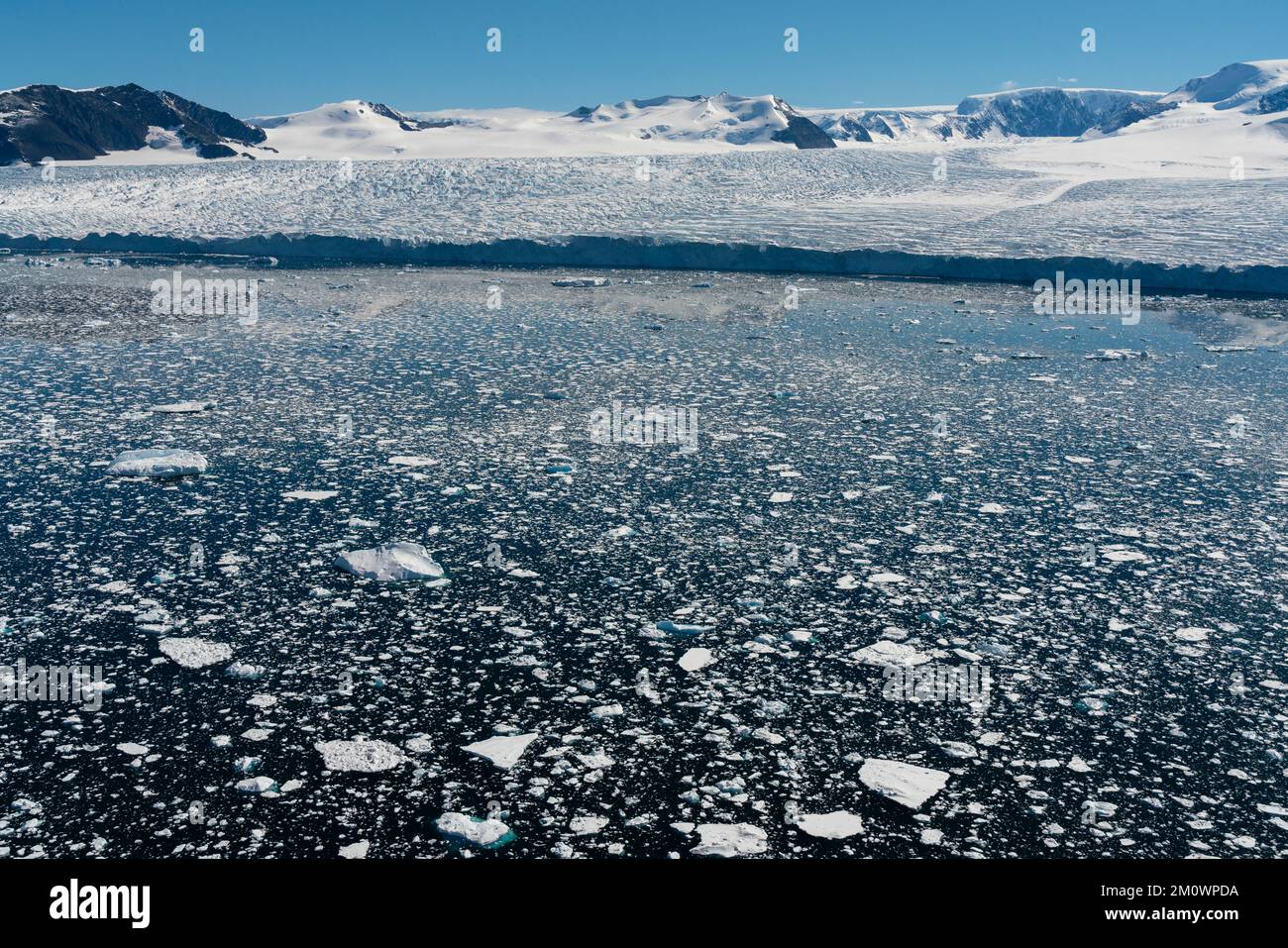Aerial view of Larsen Inlet glacier, Weddell Sea, Antarctica Stock ...