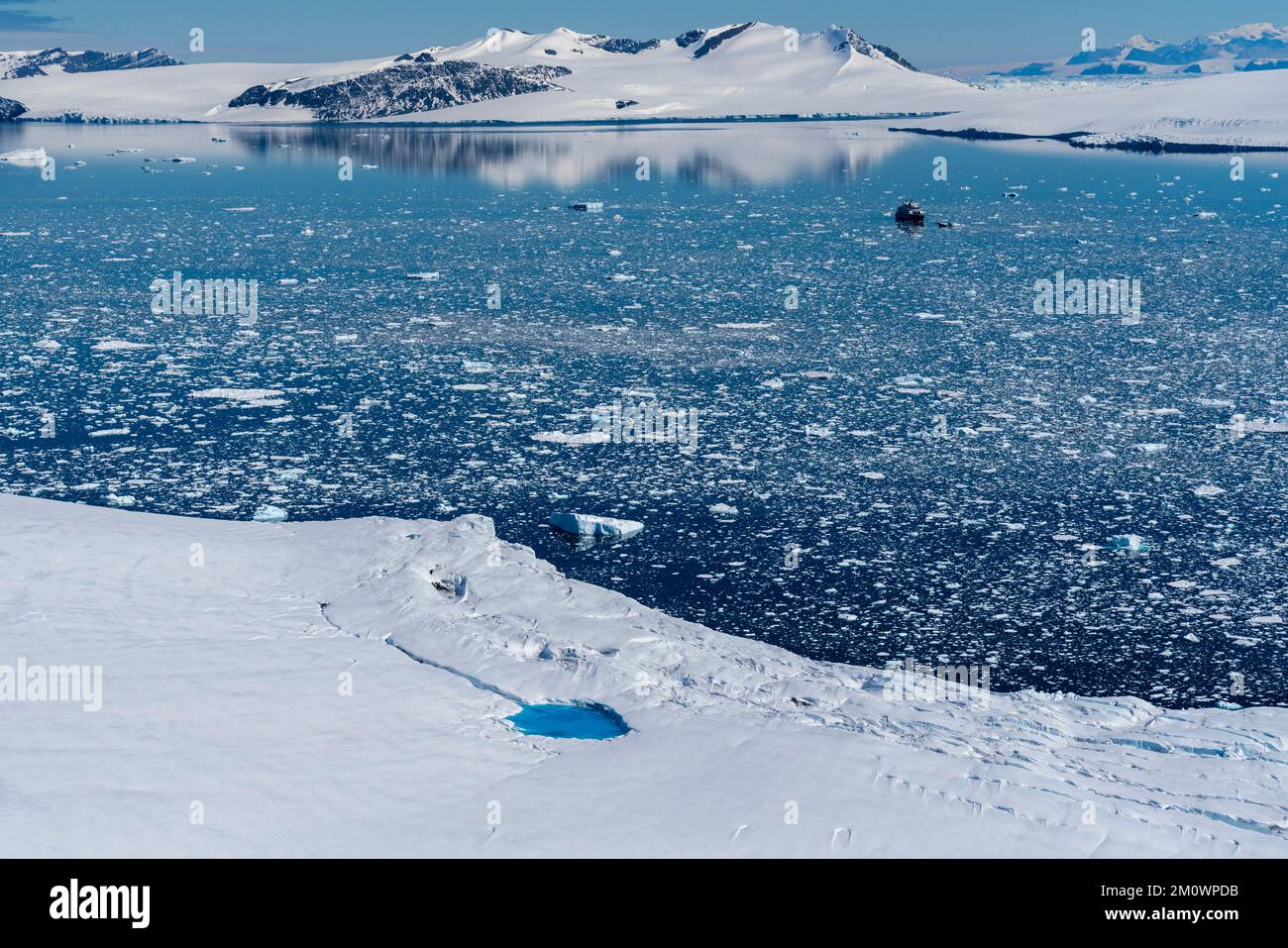 Aerial view of Larsen Inlet glacier, Weddell Sea, Antarctica Stock ...