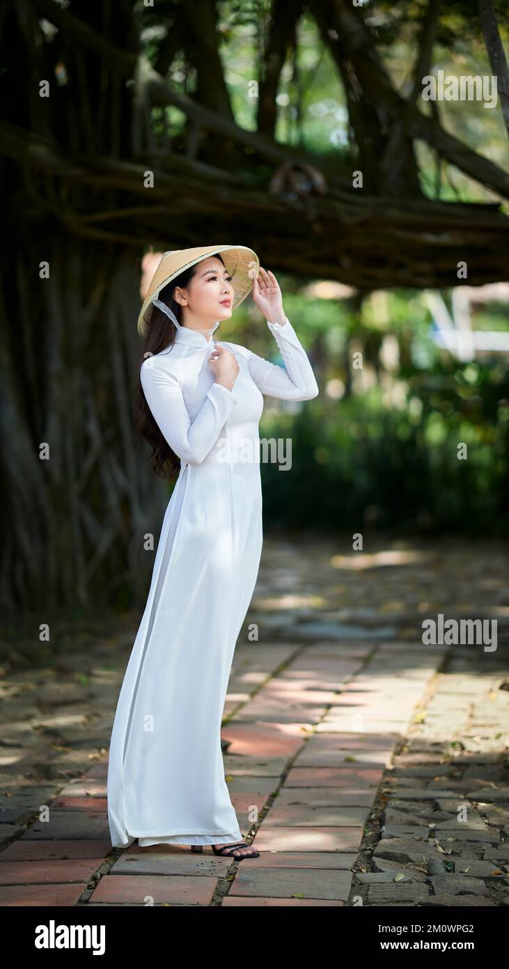 Ho Chi Minh City Viet Nam Ao Dai Is Traditional Dress Of Vietnam