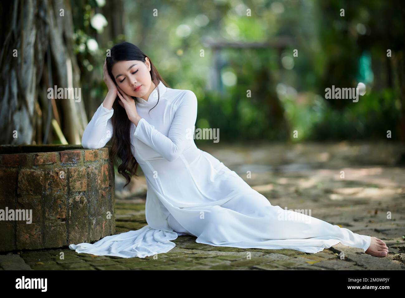 Ho Chi Minh City Viet Nam Ao Dai Is Traditional Dress Of Vietnam