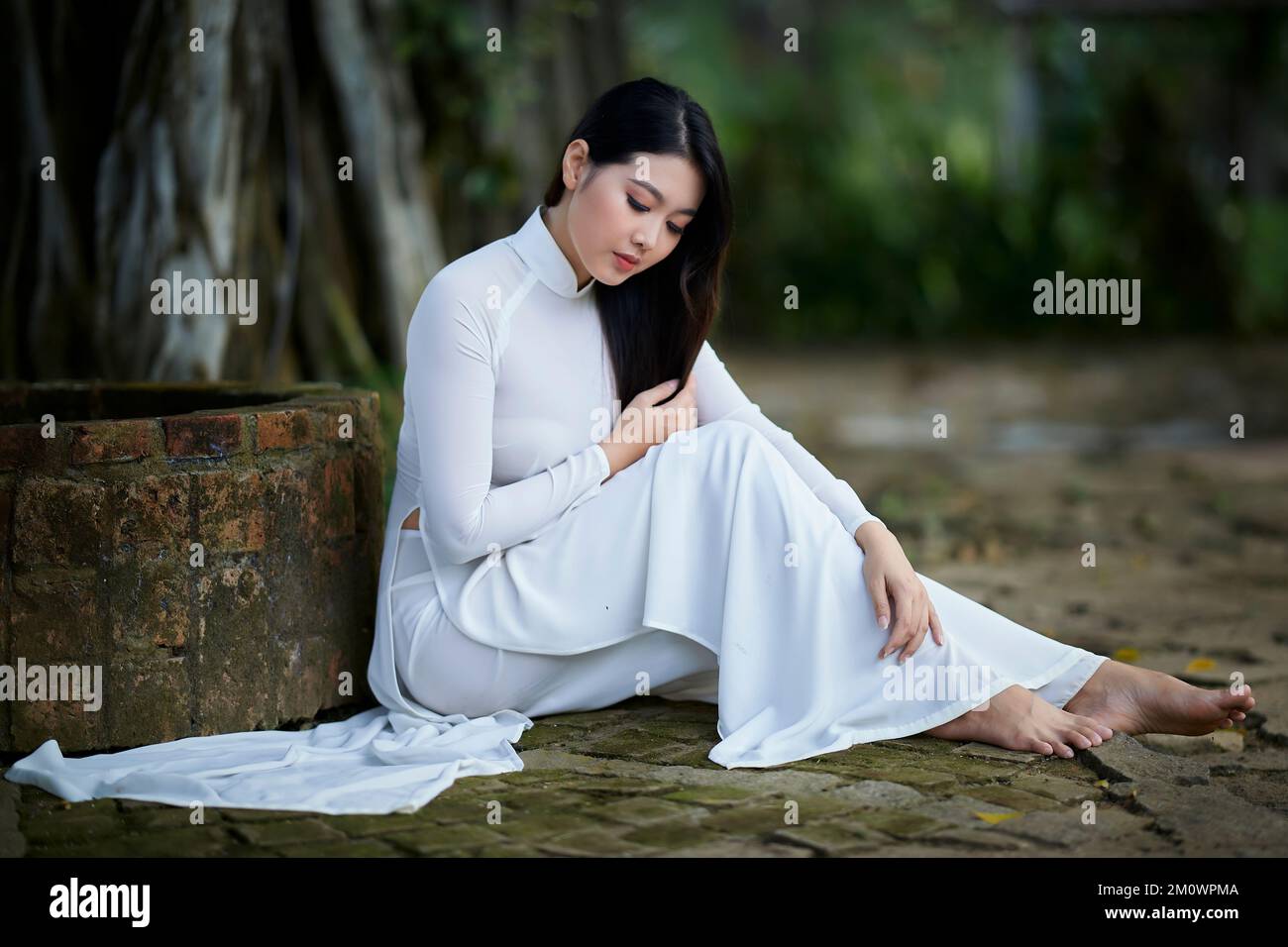 Ho Chi Minh city, Viet Nam: Ao Dai is traditional dress of vietnam, beautiful vietnamese woman ...