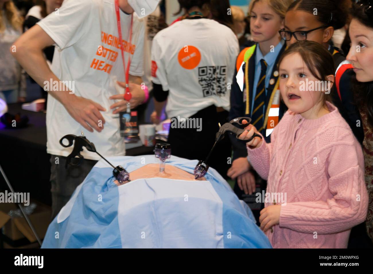 School Children practicing their surgical skills, at the Hospital of ...