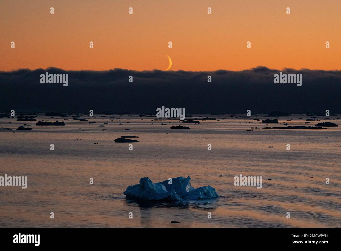 Moonrise at dusk in the Weddell Sea, Antarctica Stock Photo - Alamy