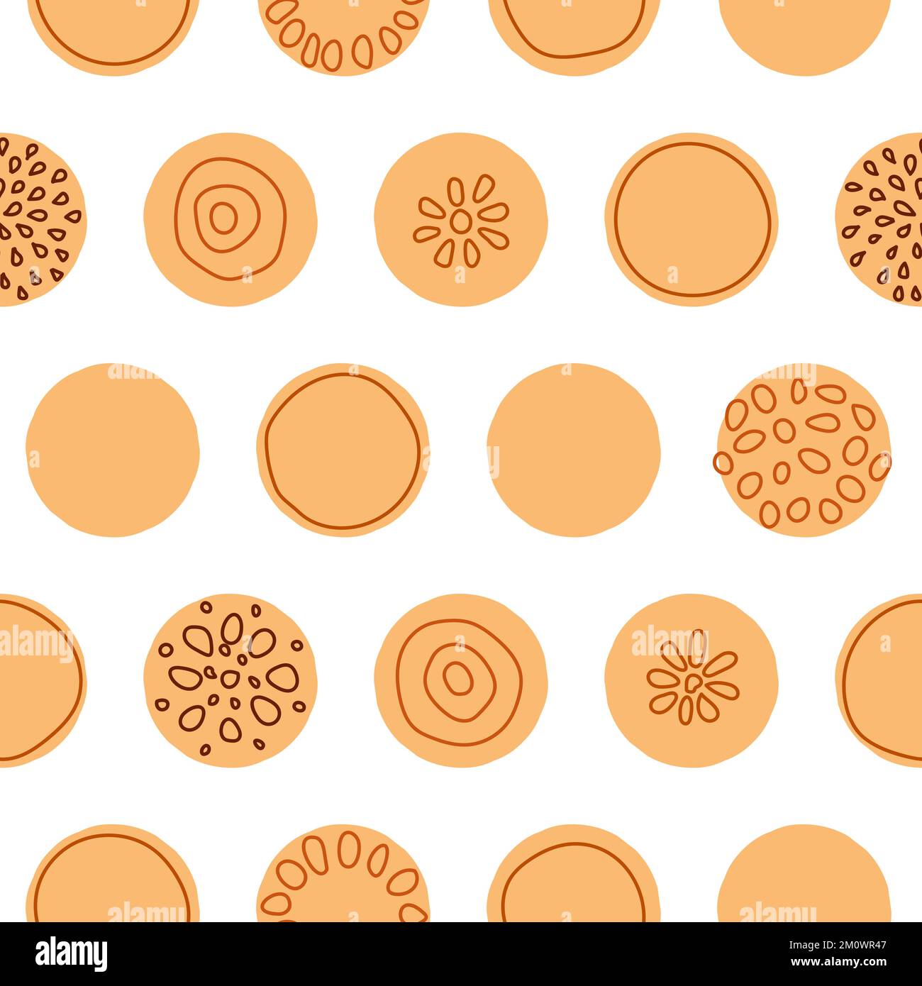Orange circle abstract vector isolated seamless pattern Stock Vector ...