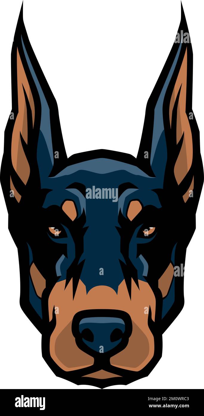 Head of Serious Doberman Pinscher Dog Stock Vector Image & Art - Alamy