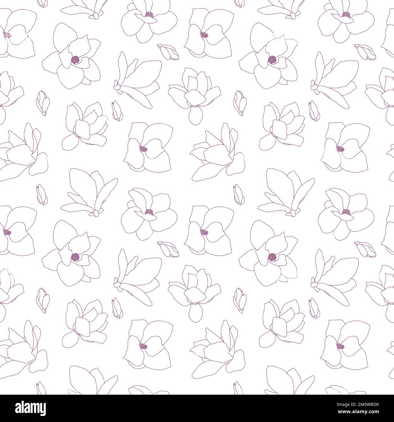 Pink magnolia flower seamless pattern Stock Vector Image & Art - Alamy