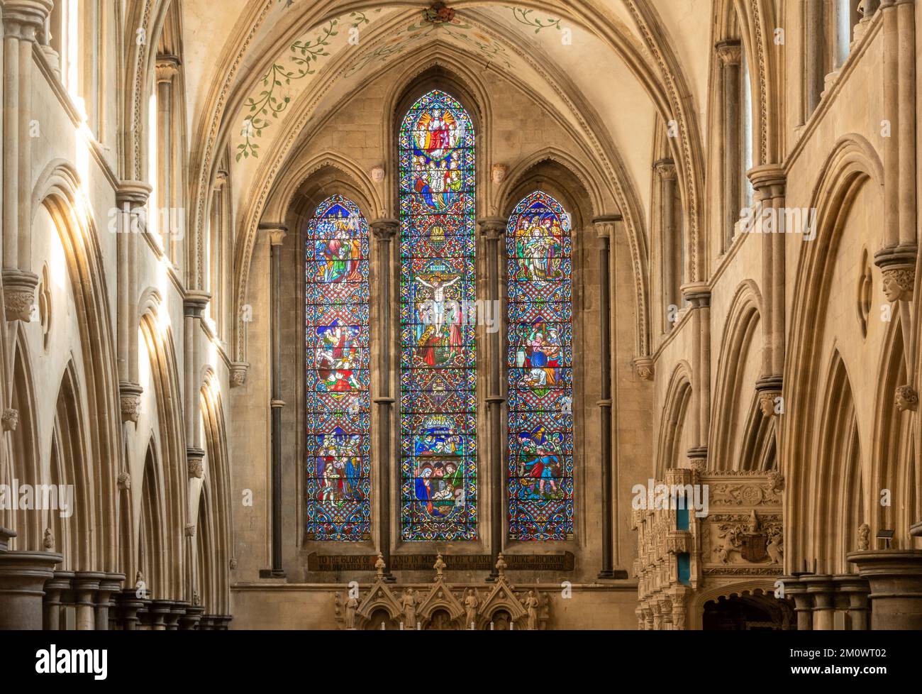 Interior of the Priory Church of St Marys & St Blaise, now the parish ...