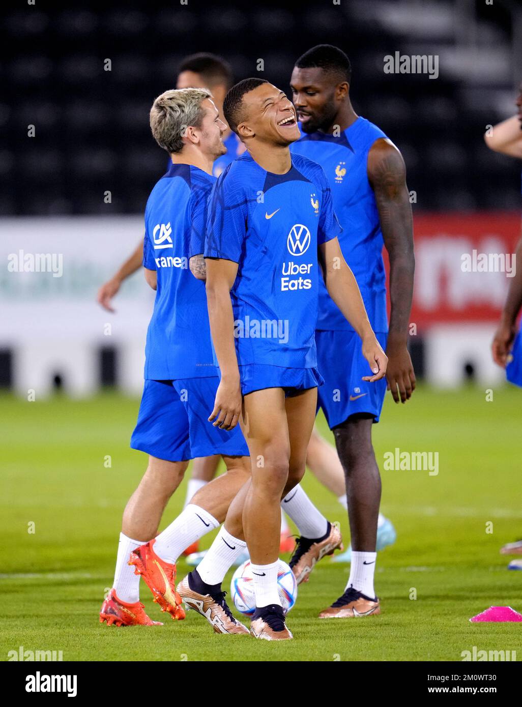 France's Kylian Mbappe during a training session at the Al Sadd SC ...