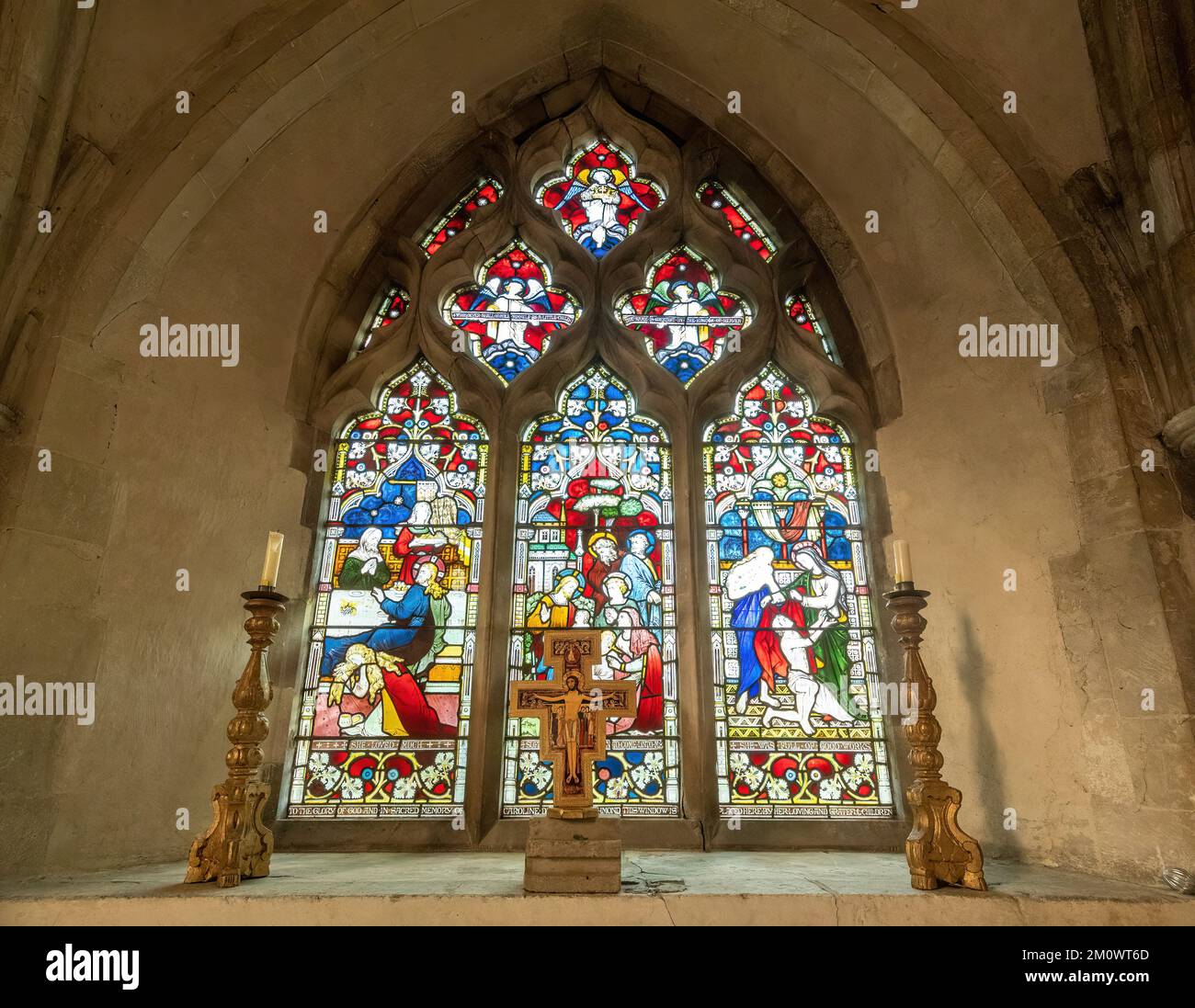 Interior of the Priory Church of St Marys & St Blaise, now the parish ...