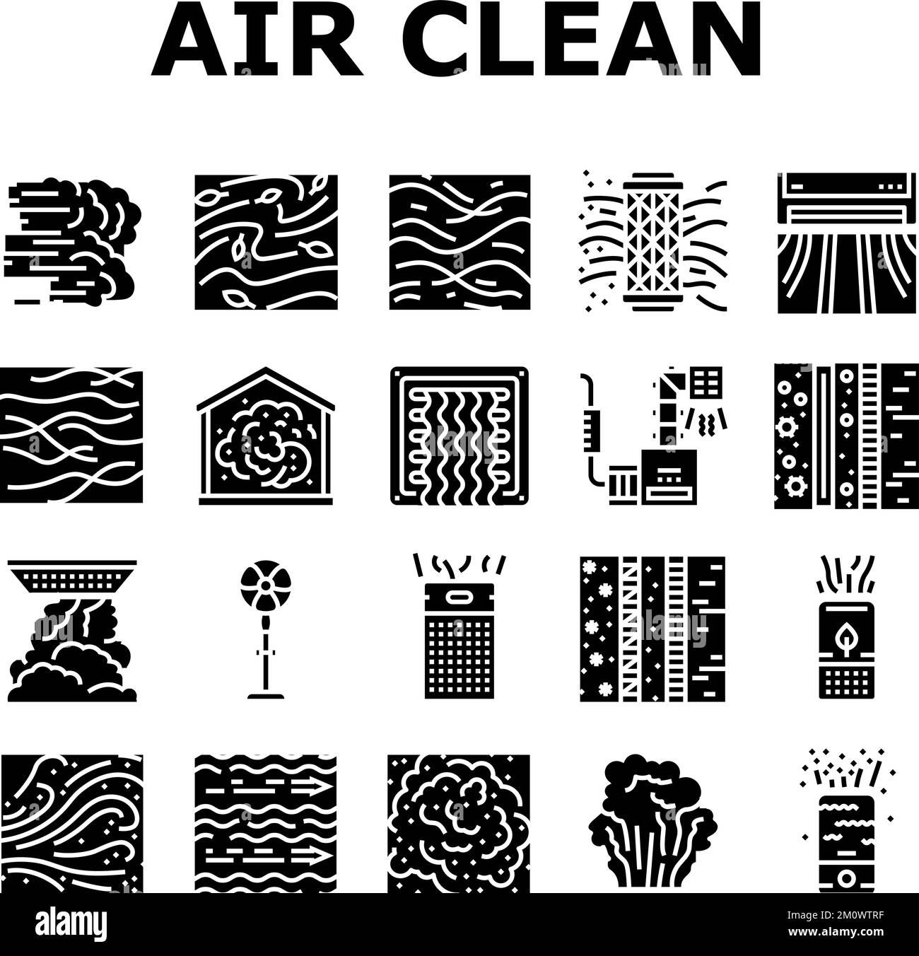 air clean fresh wind flow filter icons set vector Stock Vector Image ...