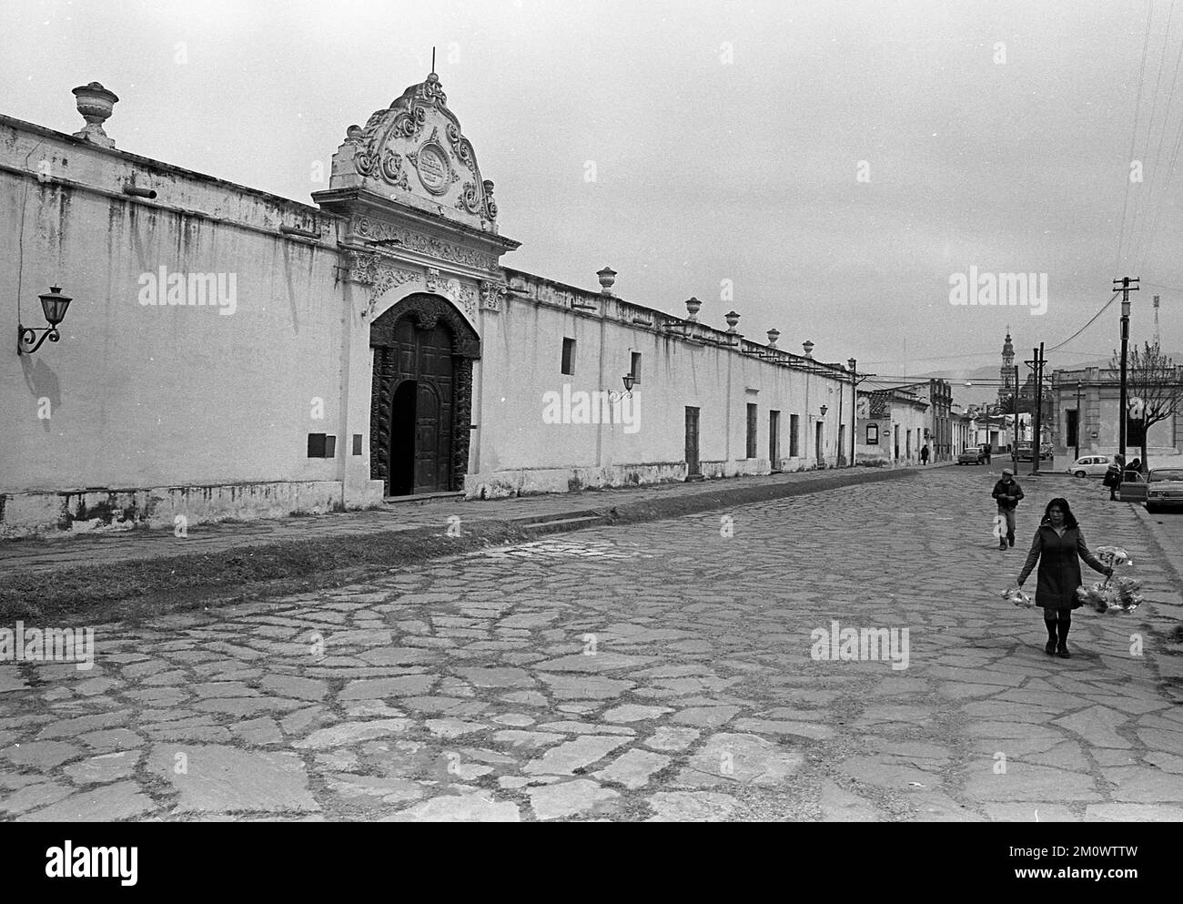 Salta City, Argentina, street scenes, boy draws a Sarmiento portrait ...