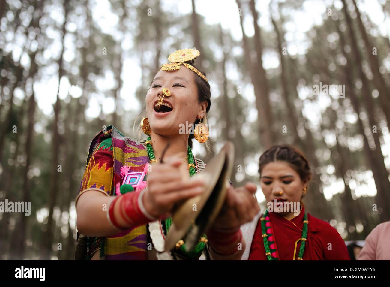 Girl from the Kirat community wearing traditional attire seen singing ...
