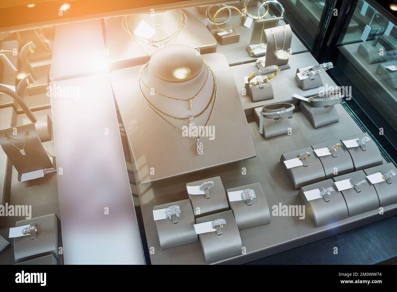 jewelry diamond shop with rings and necklaces luxury retail store ...