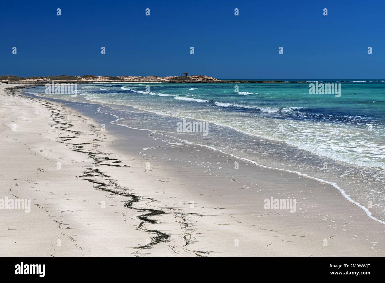 Wonderful view of the lagoon, seashore, white sand beach and blue sea ...