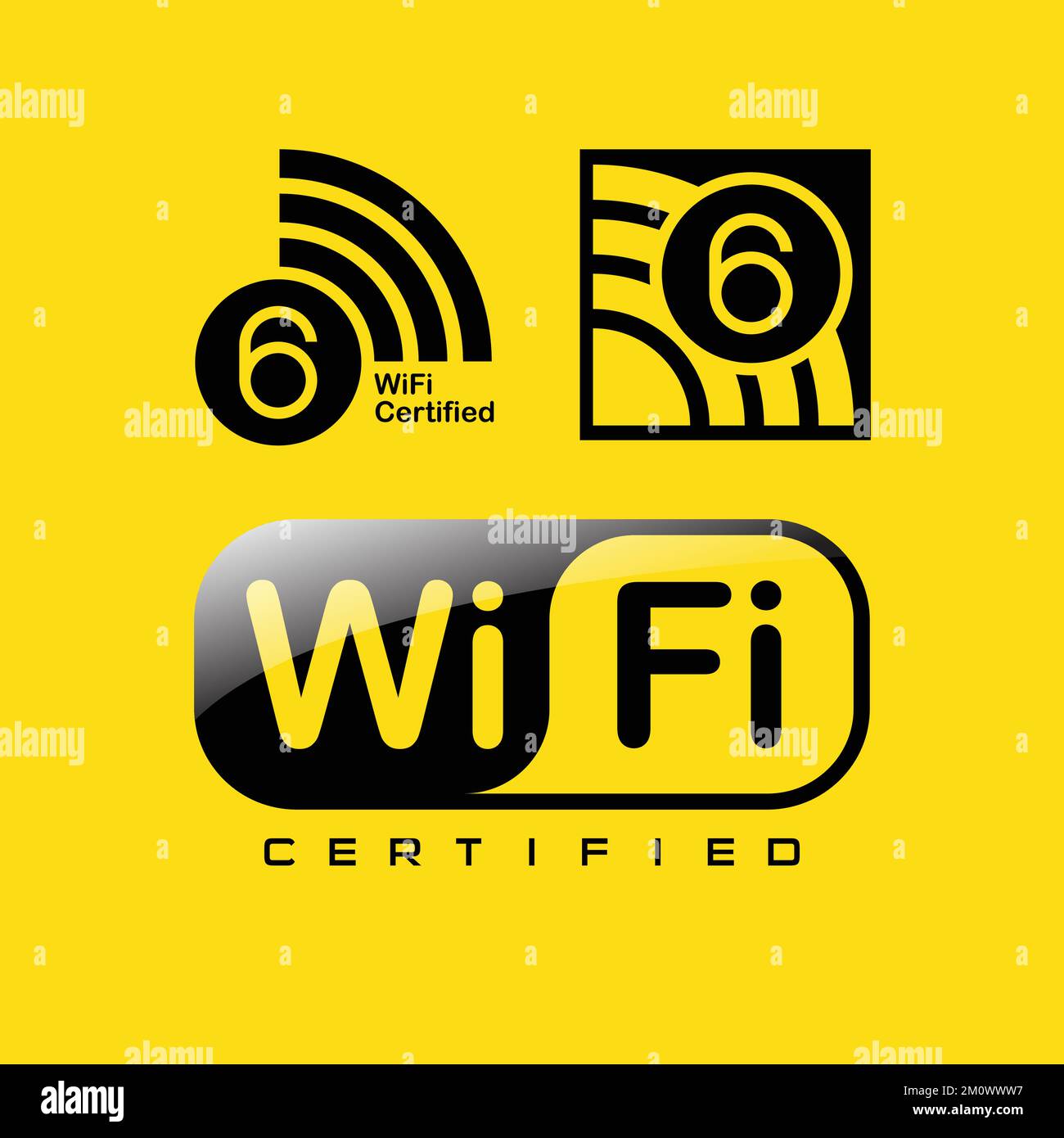 An illustrated Wi-Fi sign on a yellow background Stock Vector Image ...