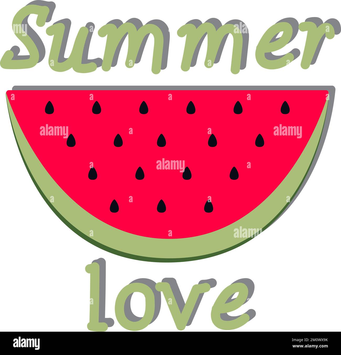 Watermelon summer love vector illustration Stock Vector Image & Art - Alamy