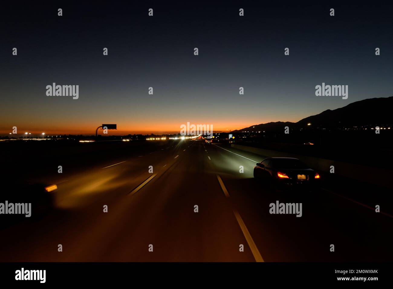 The Last of the Sun Illuminating Our Destination Stock Photo - Alamy