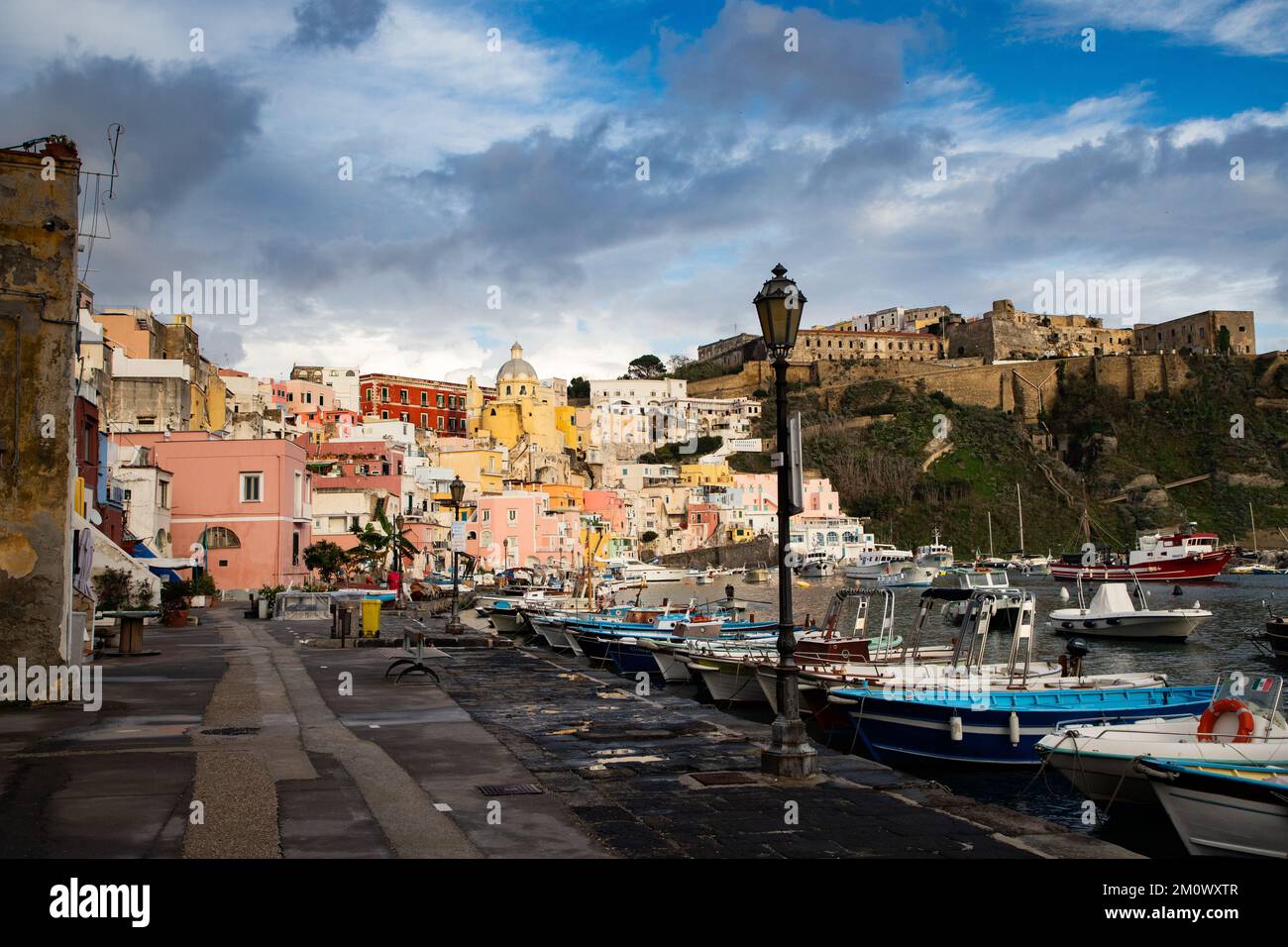 beautiful italian island procida famous for its colorful marina, tiny ...
