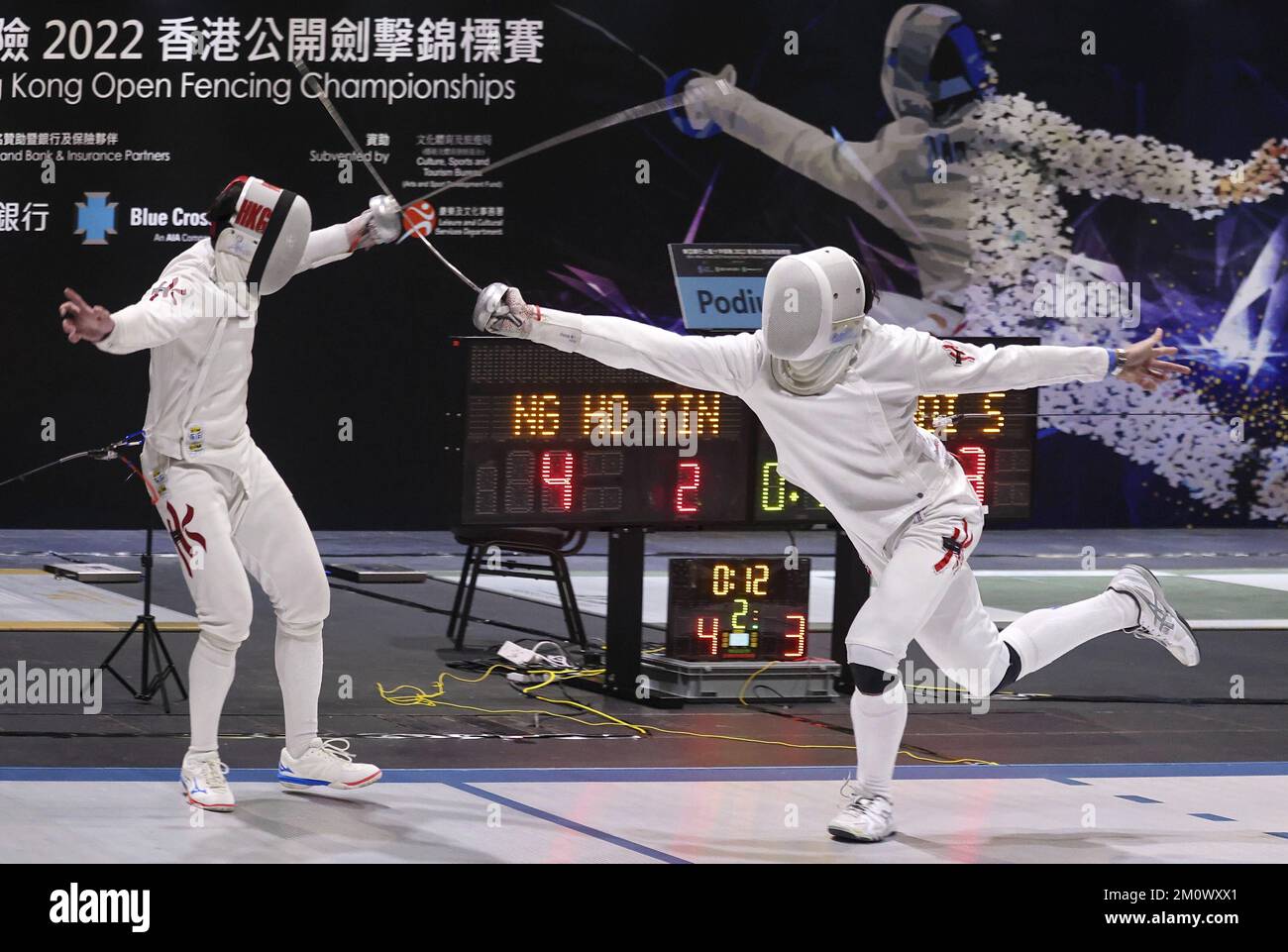 Men's Epee finals between Fong Hoi-sun (R) and Ng Ho-tin, at the BEA x ...