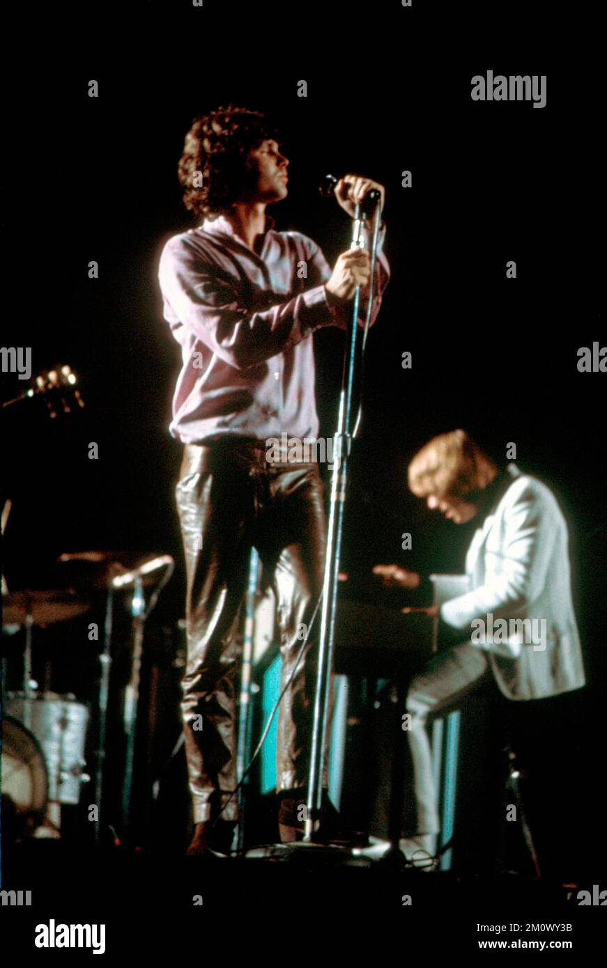 August 2, 1968, New York, New York, USA: JIM MORRISON (L) and RAY MANZAREK of the DOORS play ...