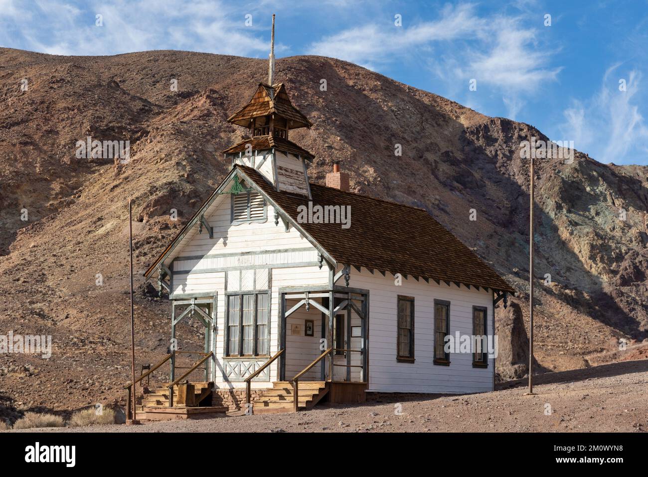 Old schoolhouse in the abandoned mining town of Calico California Stock ...