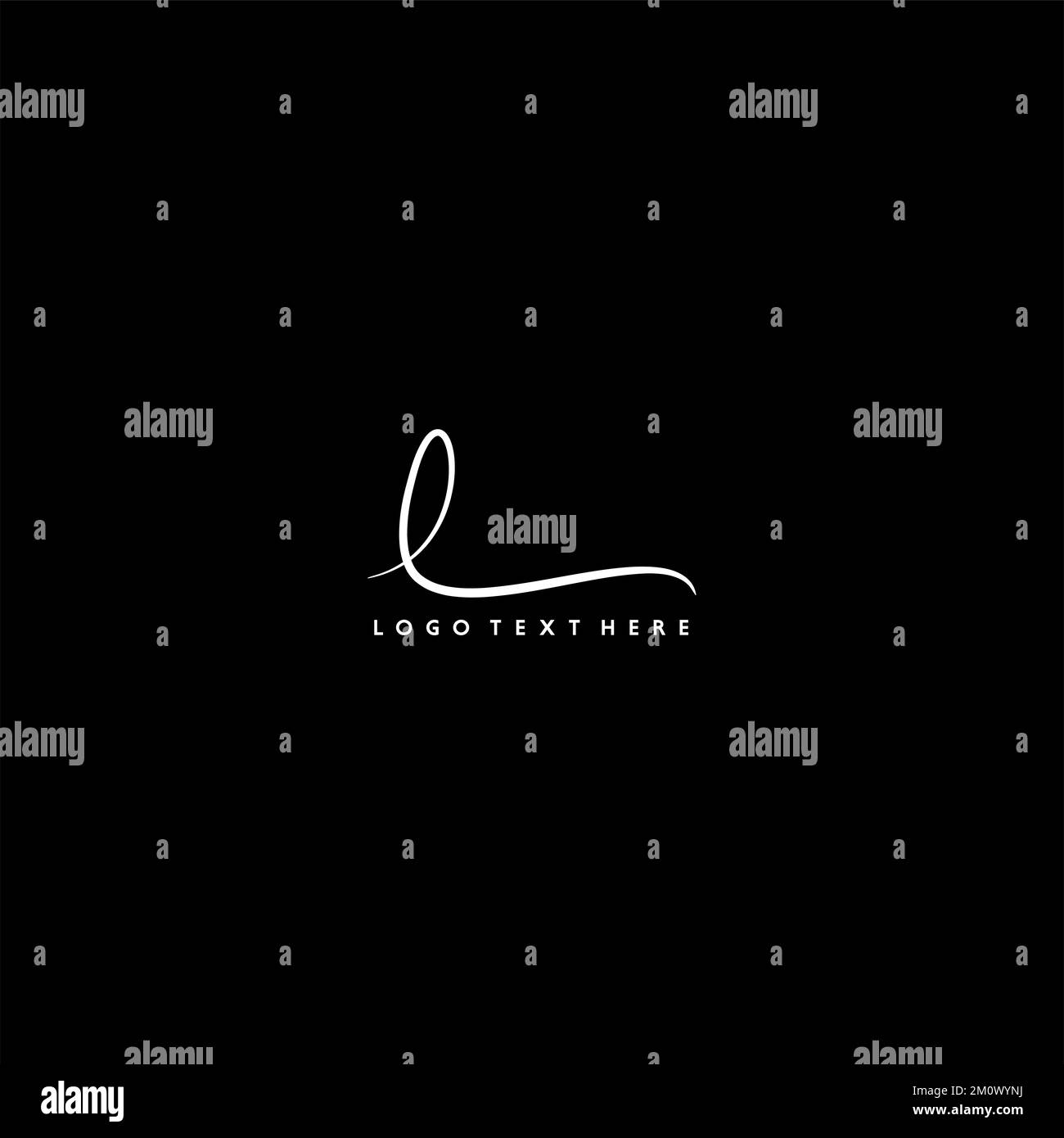 Hand Written Style Letter L monogram design, Hand Written Letter L logo ...