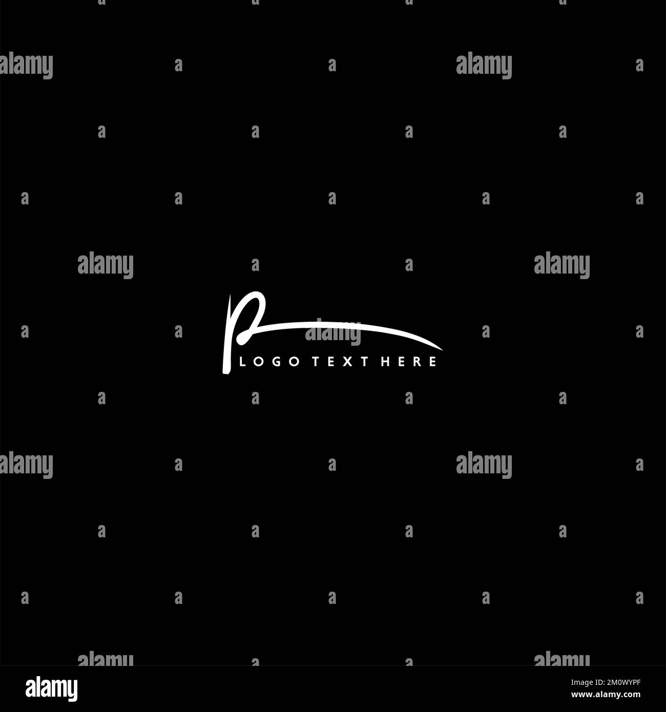 Letter p hand written logo Stock Vector Images - Alamy