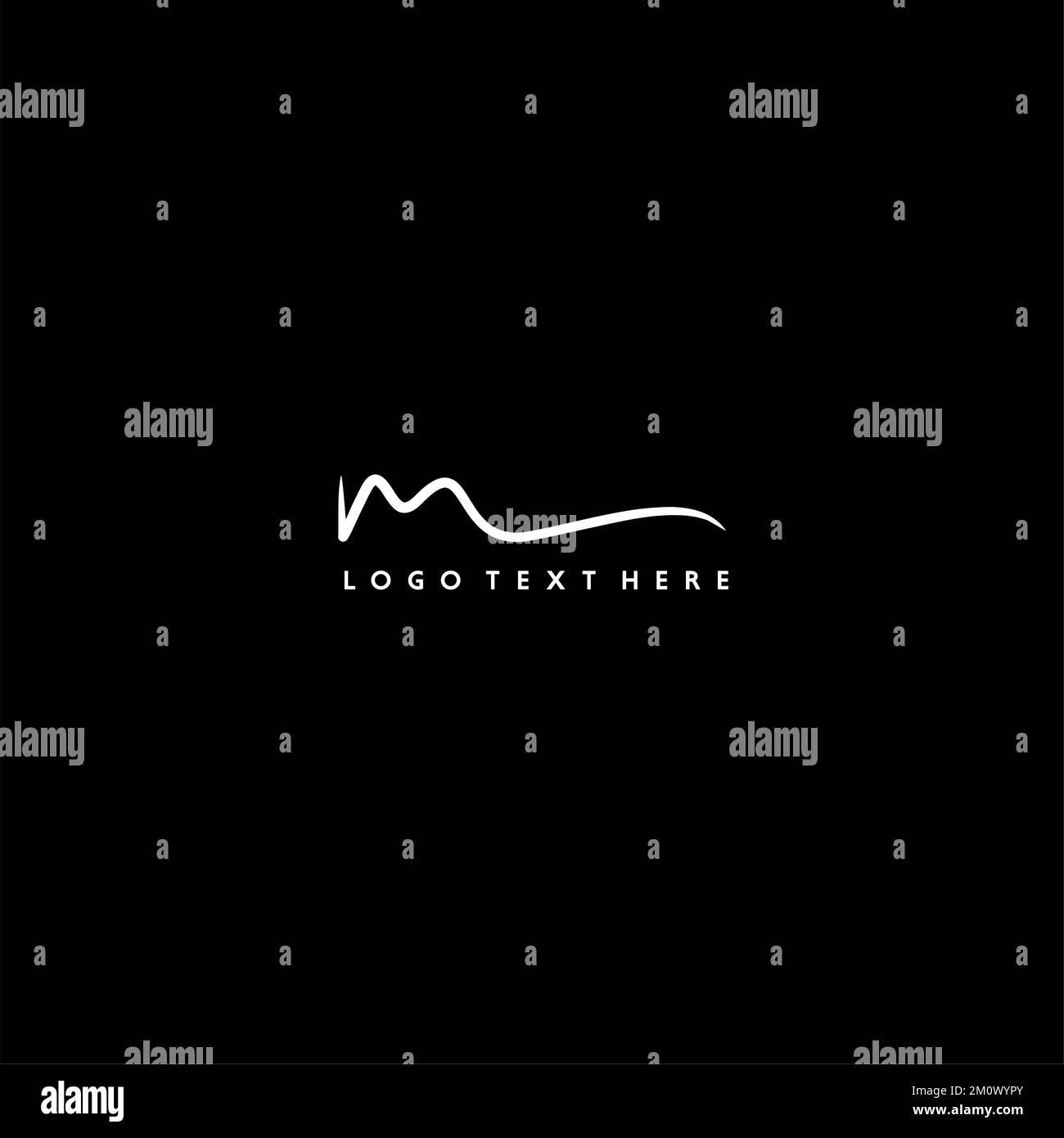 Hand Written Style Letter M monogram design, Hand Written Letter M logo ...